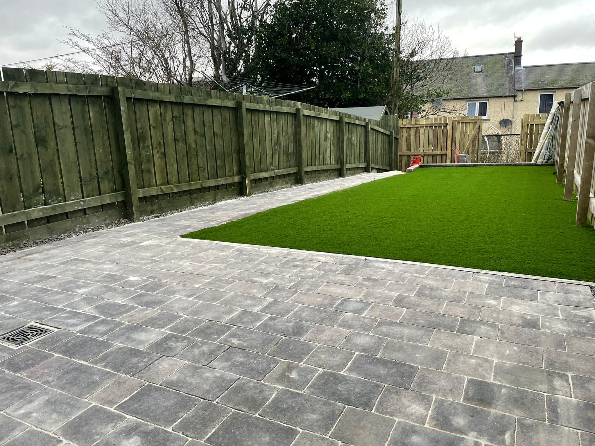 Block Paving and Artificial Grass Garden - Penicuik